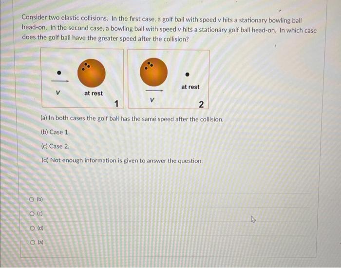 Solved Consider two elastic collisions. In the first case, a | Chegg.com