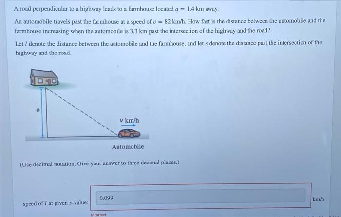 Solved A road perpendicular to a highway leads to a | Chegg.com