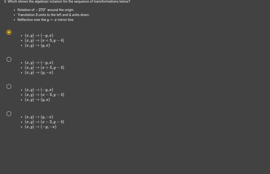 Solved Which shows the algebraic notation for the sequence | Chegg.com