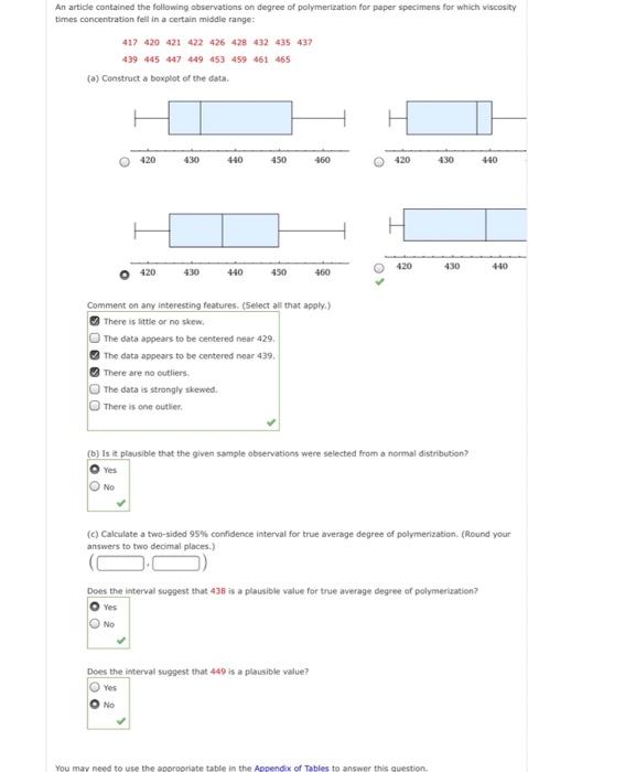 Solved An Article Contained The Following Observations On