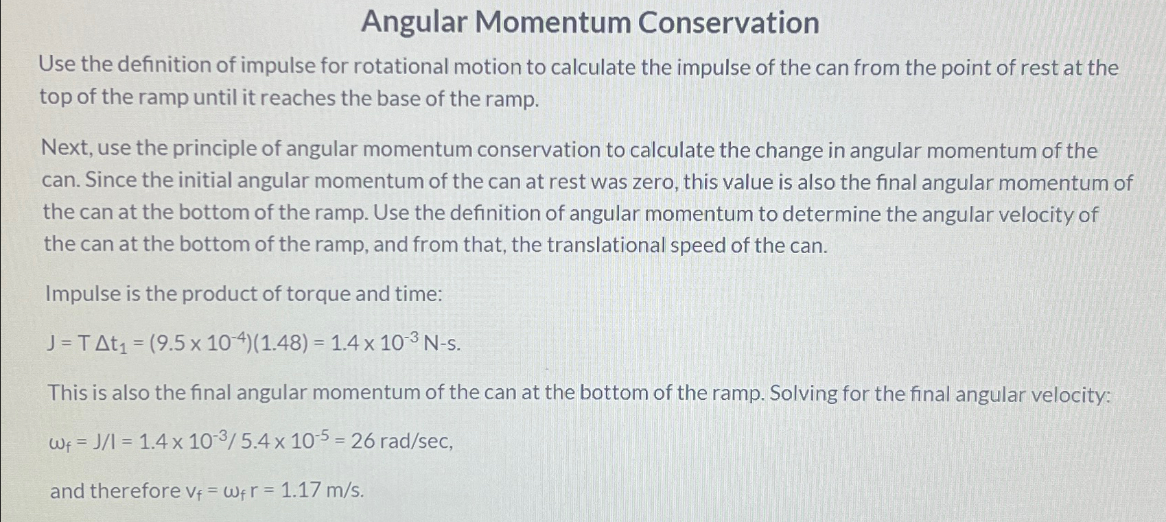 Solved Angular Momentum ConservationUse the definition of | Chegg.com