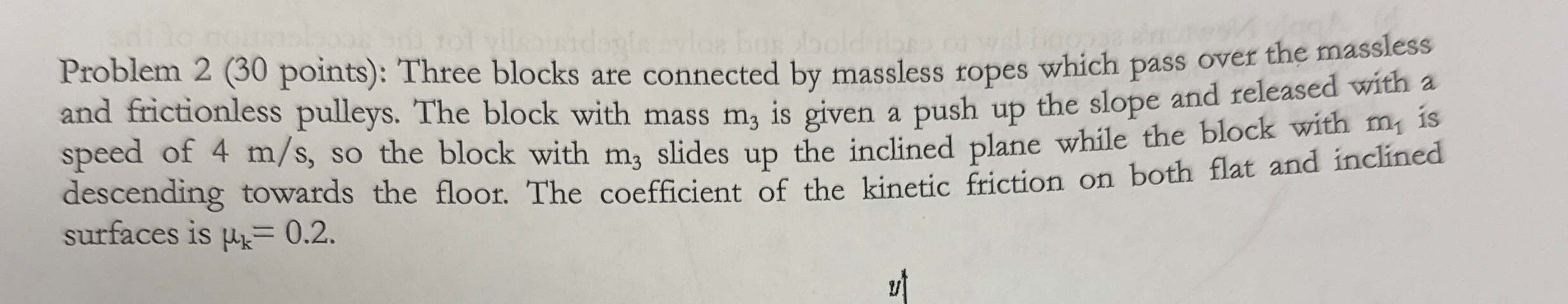 Solved Problem 2 ( 30 ﻿points): Three blocks are connected | Chegg.com