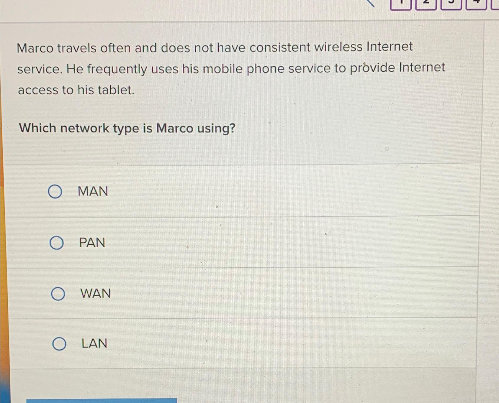 Solved Marco travels often and does not have consistent | Chegg.com