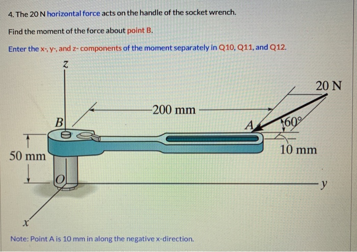 4. The 20 N horizontal force acts on the handle of | Chegg.com