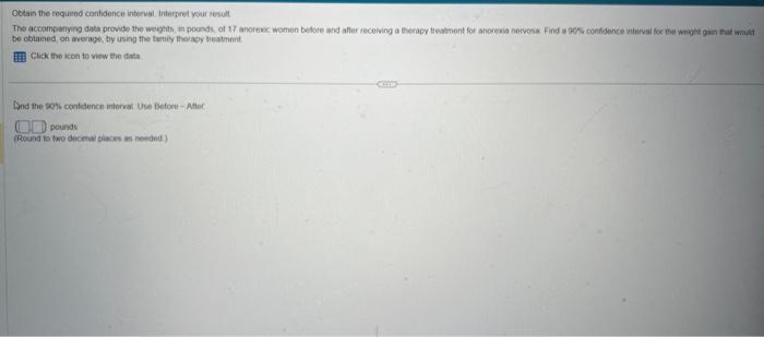 Solved The accompyung data provide the weights, in oounds of | Chegg.com