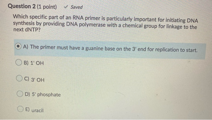 Solved Question 1 (1 point) Saved The following sequence | Chegg.com
