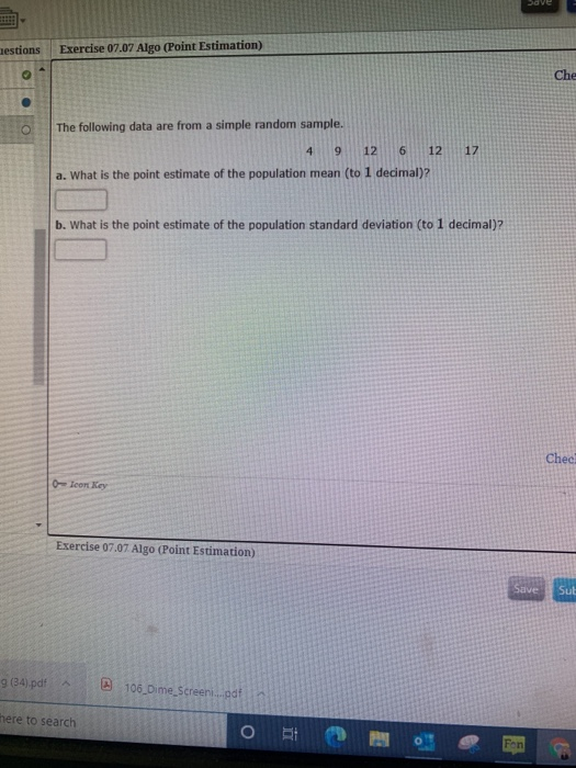 Solved aestions Exercise 07.07 Algo (Point Estimation) Che | Chegg.com