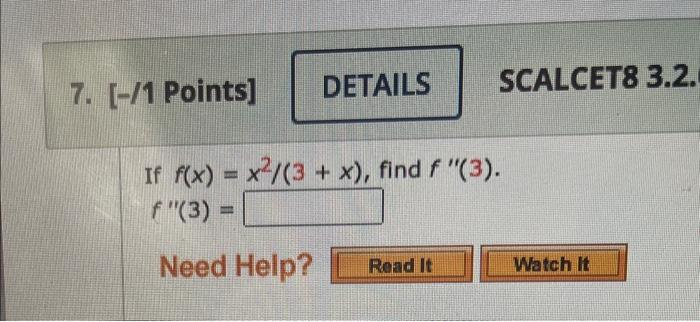 Solved f(x)=x2/(3+x) | Chegg.com