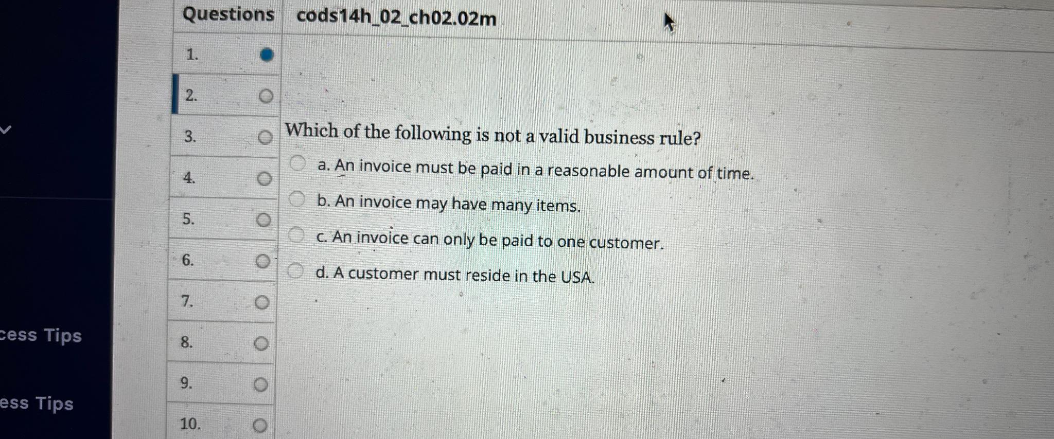 Solved Questions cods14h_02_ch02.02m1.2.3.Which of the | Chegg.com