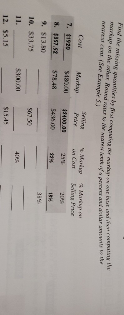 Solved Find the missing quantities by first computing the | Chegg.com