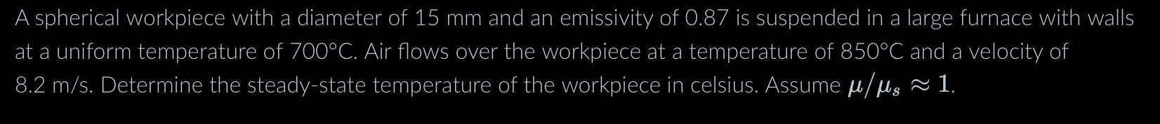 Solved A spherical workpiece with a diameter of 15 ﻿mm and | Chegg.com