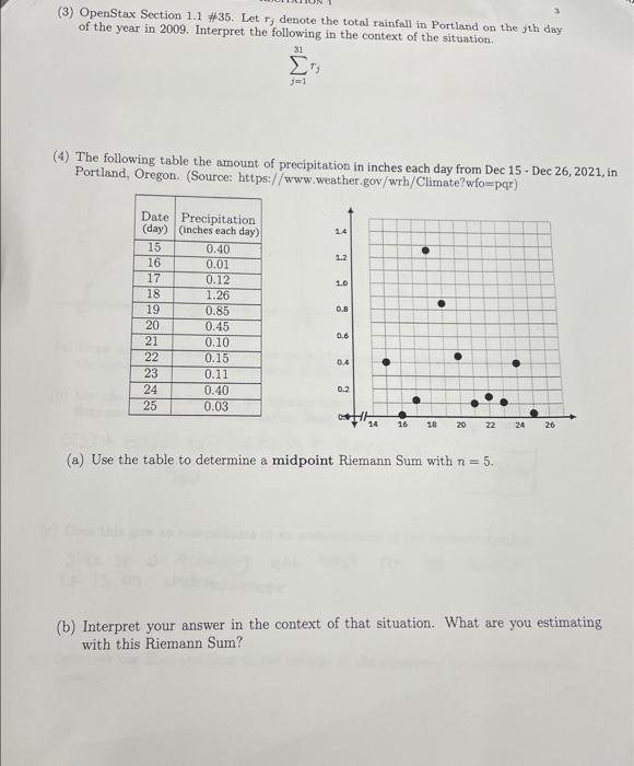 Solved (3) OpenStax Section 1.1 #35. Let rj denote the total | Chegg.com
