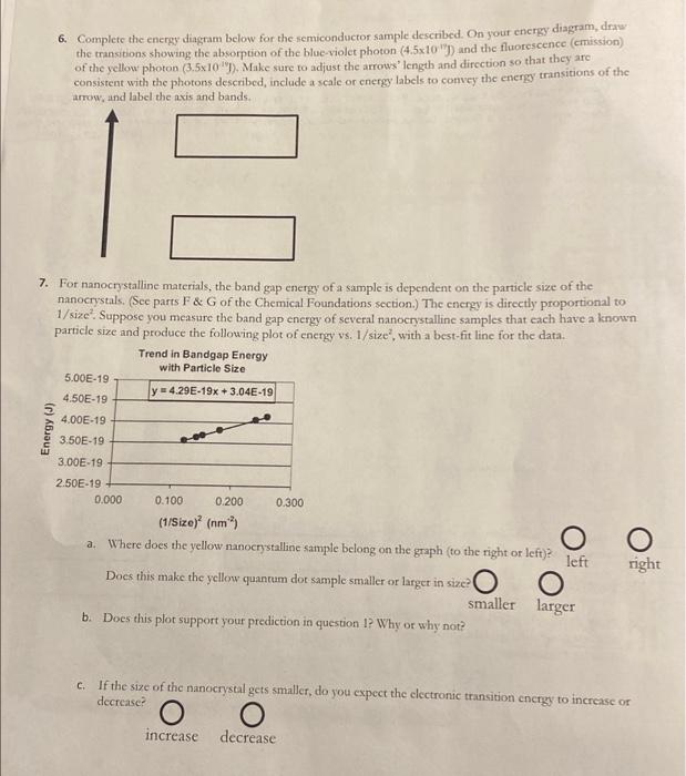 Solved 6. Complete the energy diagram below for the | Chegg.com