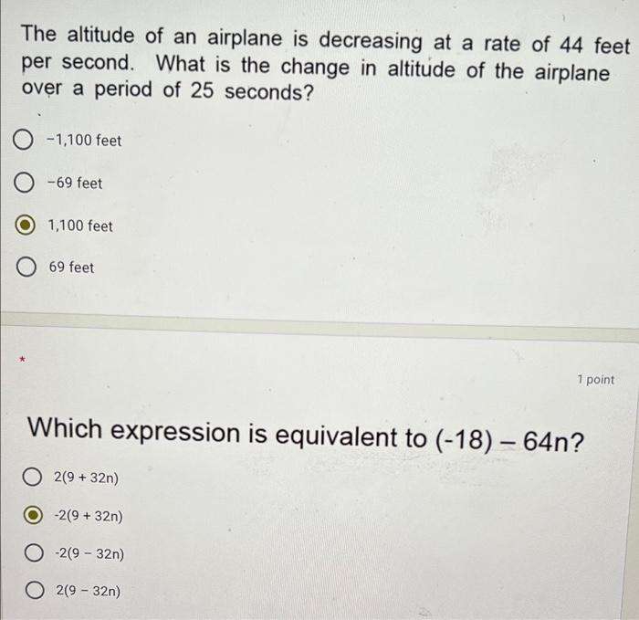 Solved The altitude of an airplane is decreasing at a rate | Chegg.com