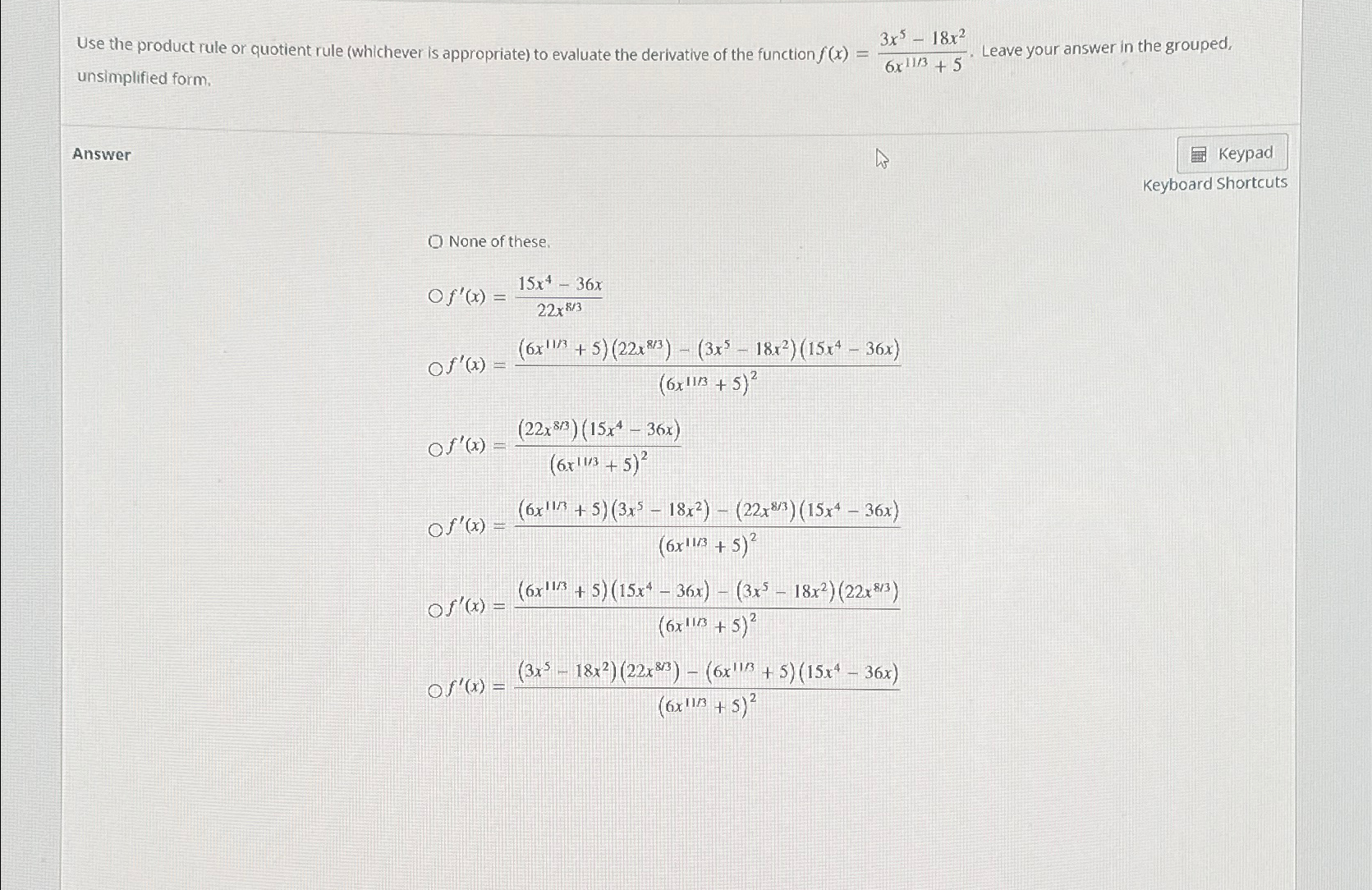Solved Use the product rule or quotient rule (whichever is | Chegg.com
