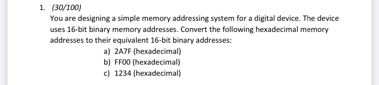 Solved You Are Designing A Simple Memory Addressing System 1950