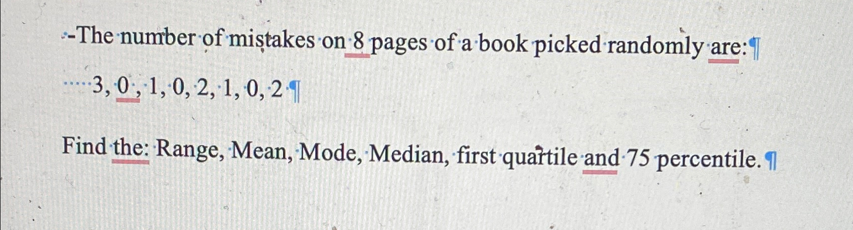 Solved -The number of mistakes on 8 ﻿pages of a book picked | Chegg.com