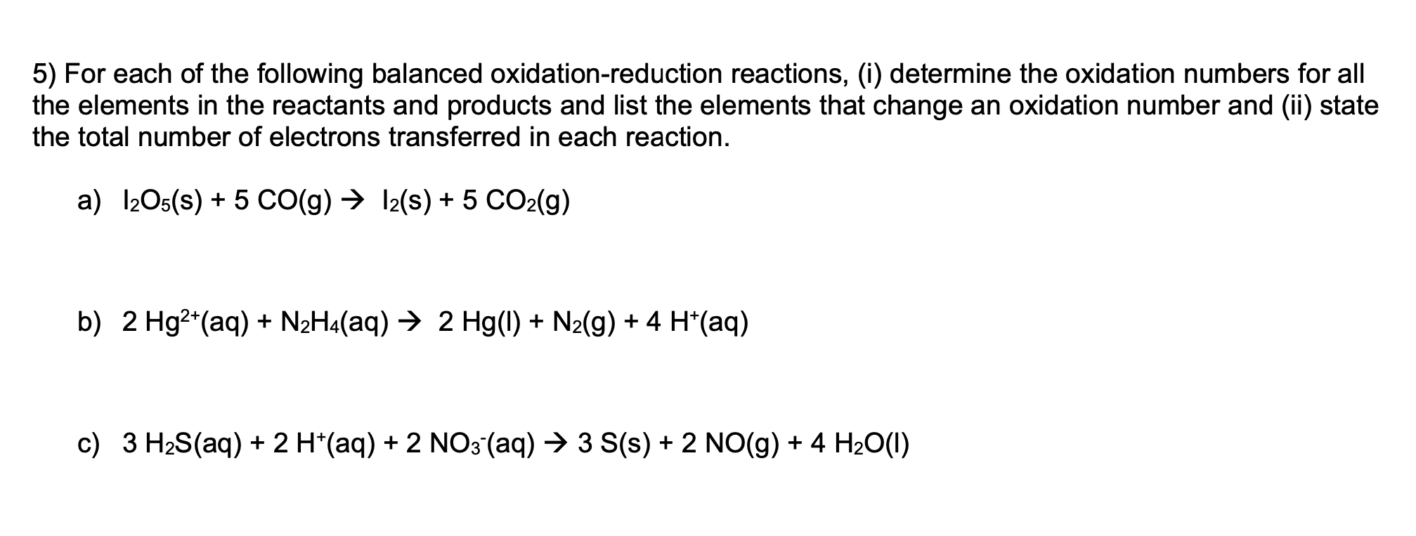 Solved For each of the following balanced | Chegg.com