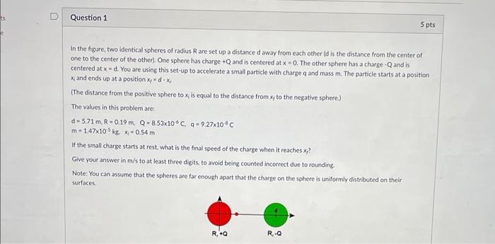 Solved In the figure, two identical spheres of radius R are | Chegg.com