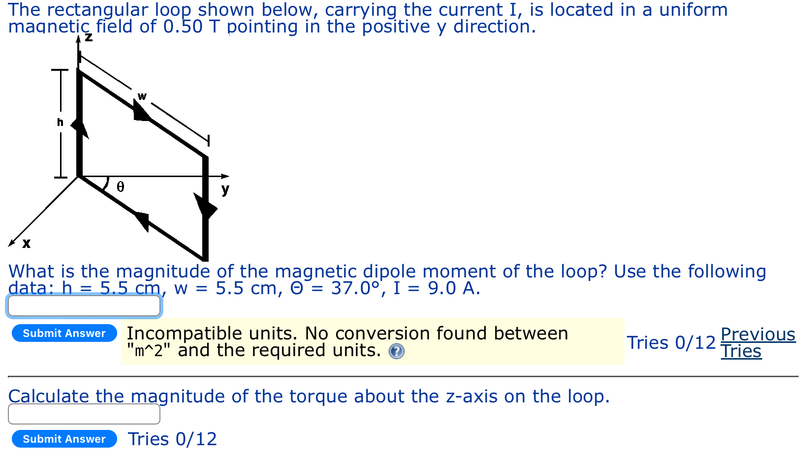 Solved The rectangular loop shown below, carrying the | Chegg.com