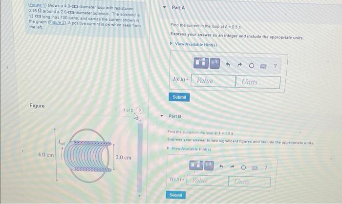 Solved (Figure 1) shows a 4.0-cm-diameter loop with | Chegg.com