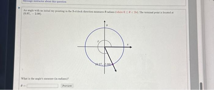 Solved An angle with an initial ray pointing in the 3 | Chegg.com
