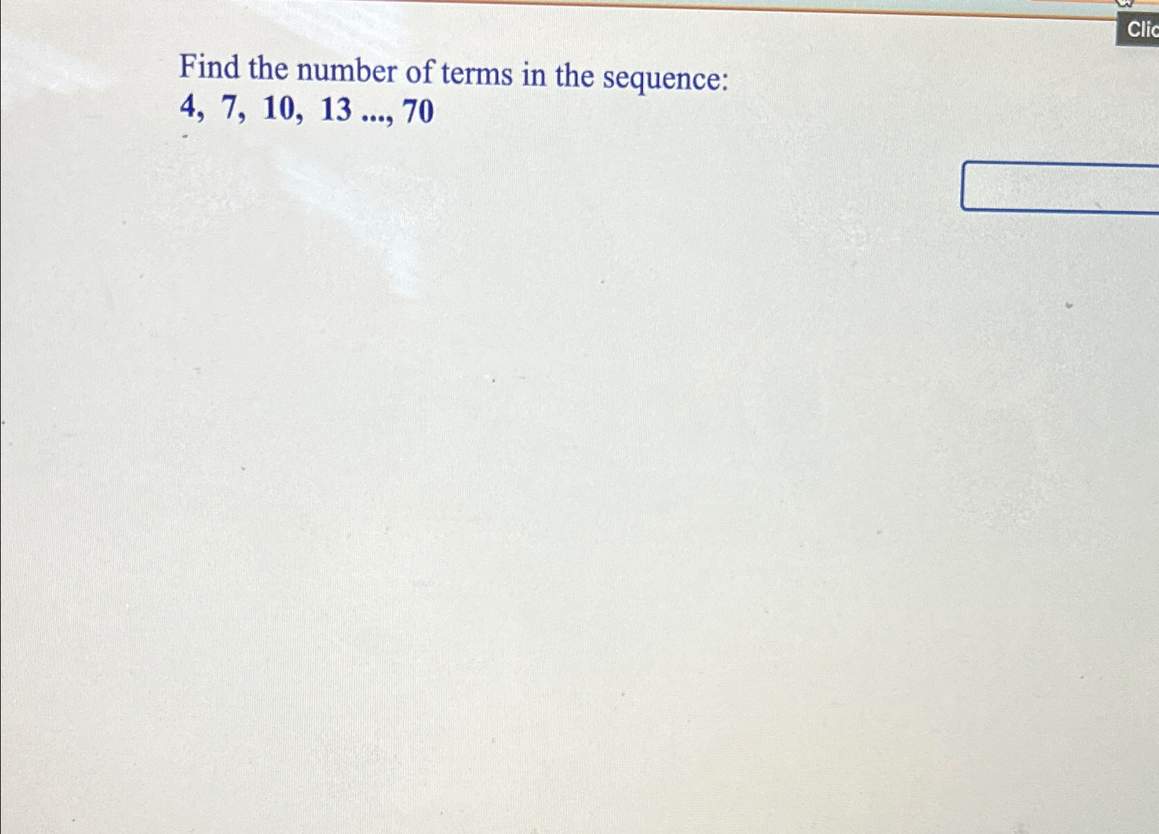 Solved Find the number of terms in the sequence: | Chegg.com
