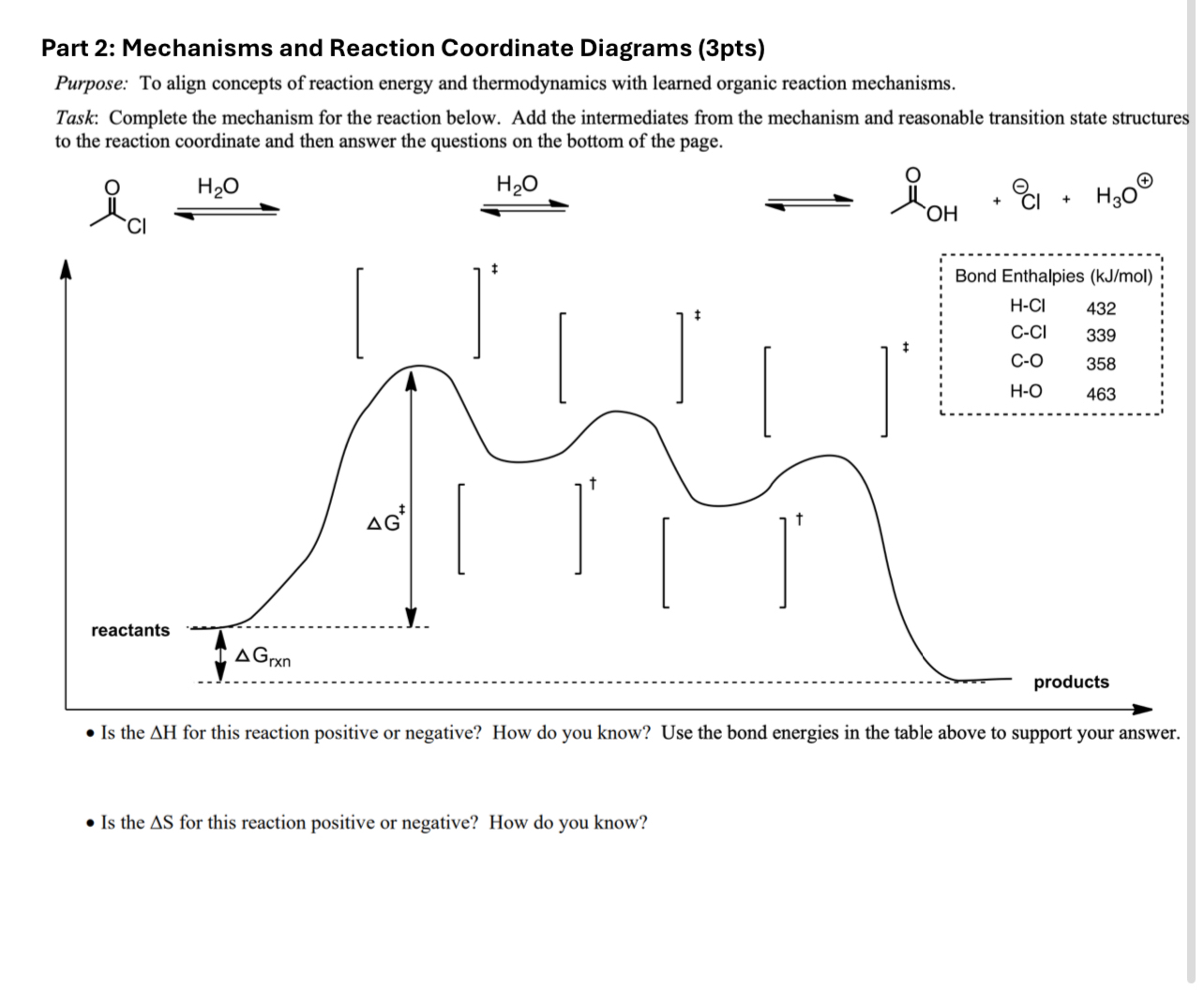 Solved Part 2: Mechanisms and Reaction Coordinate Diagrams | Chegg.com