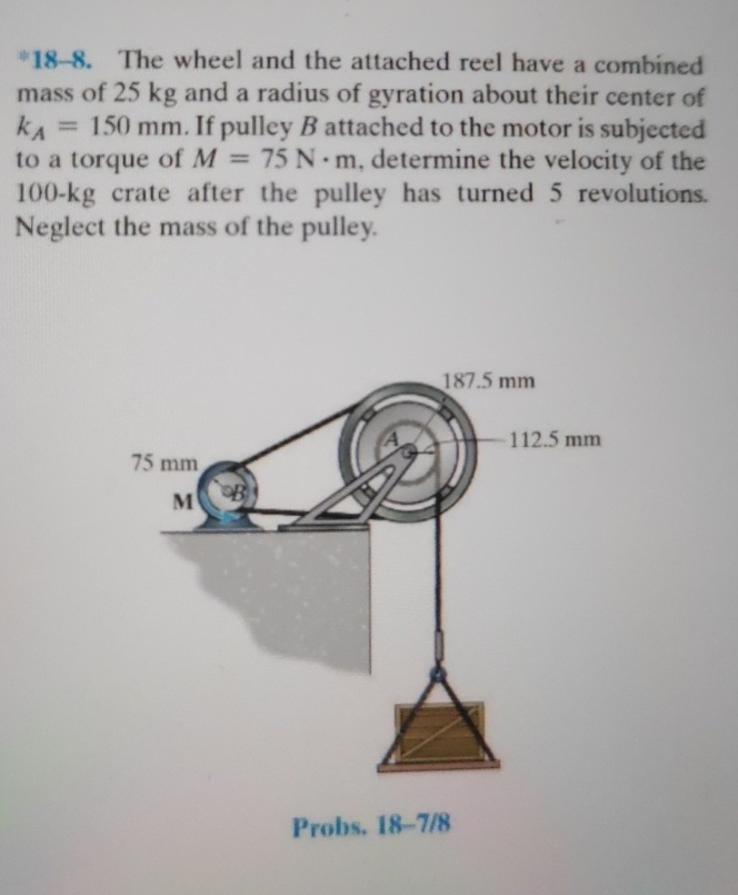 Solved *18-8. ﻿The wheel and the attached reel have a | Chegg.com