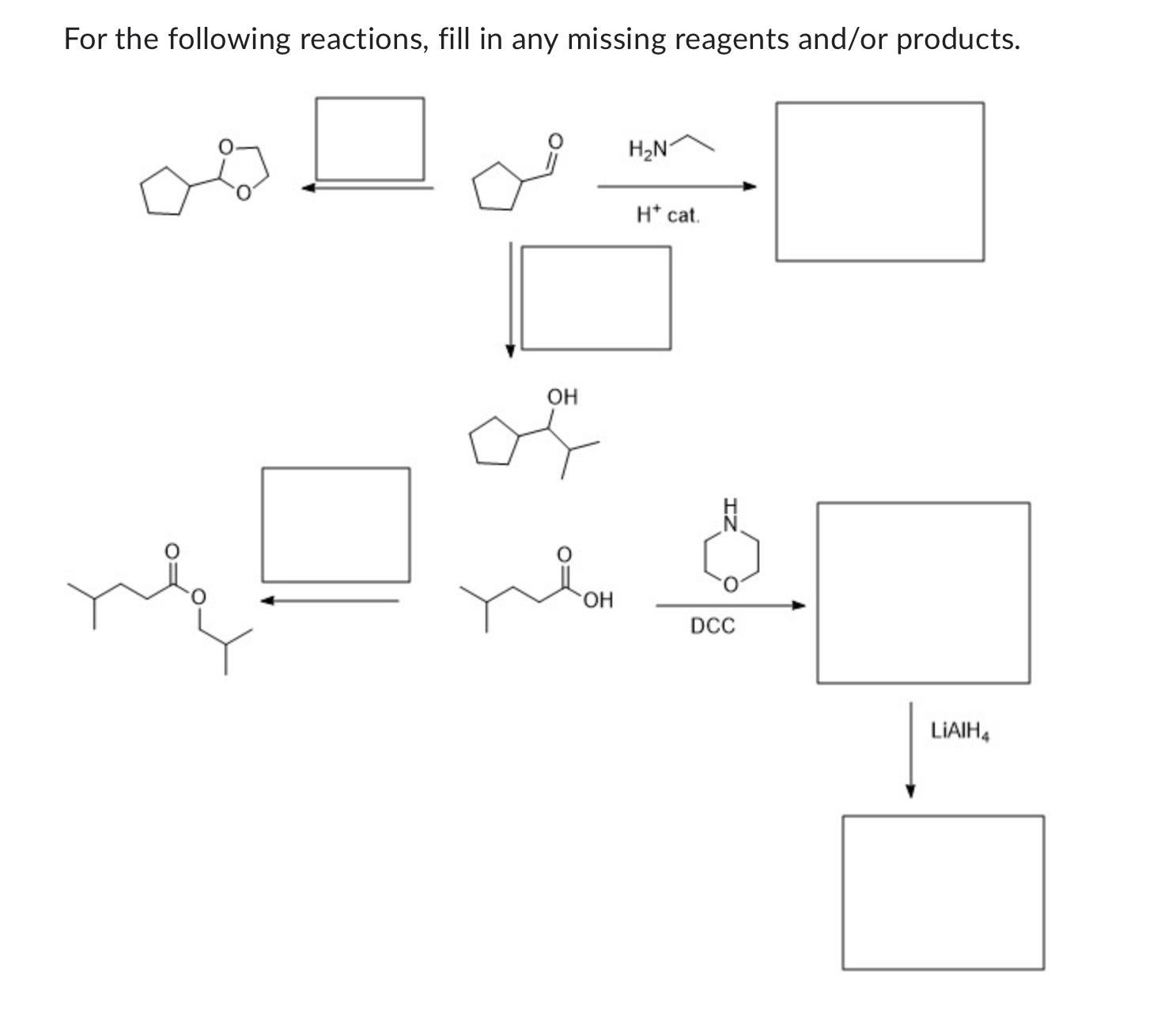 Solved For the following reactions, fill in any missing | Chegg.com