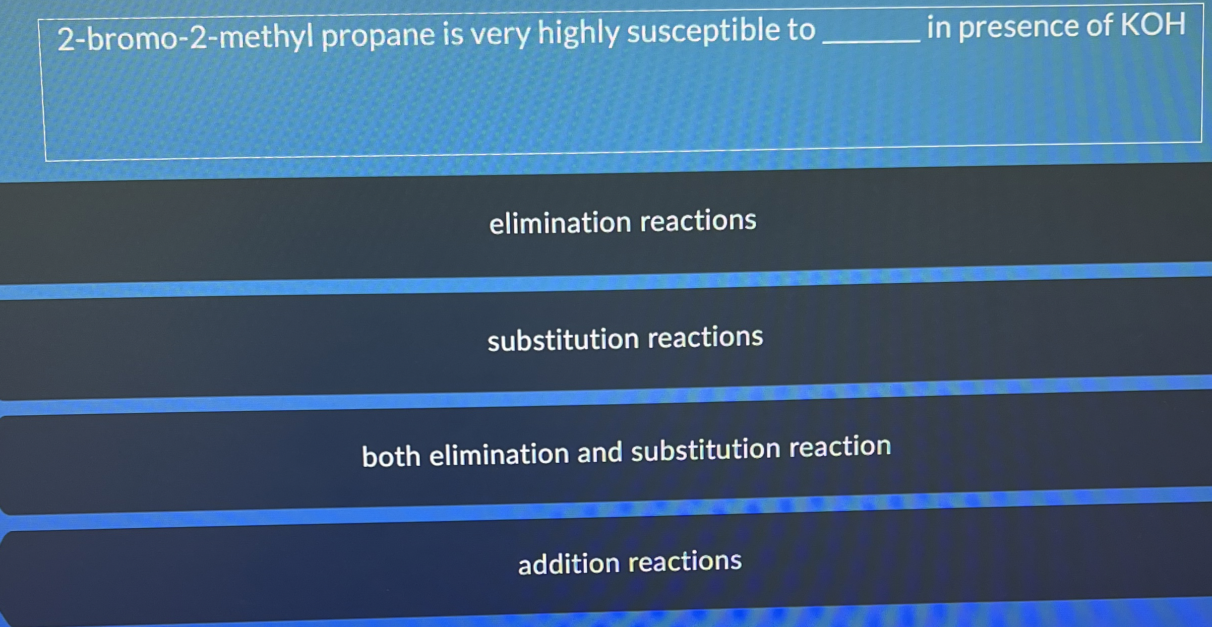 Solved 2-bromo-2-methyl propane is very highly susceptible | Chegg.com