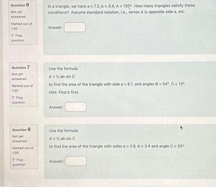 Solved Question 6 Not yet answered Marked out of 1.00 Flag | Chegg.com