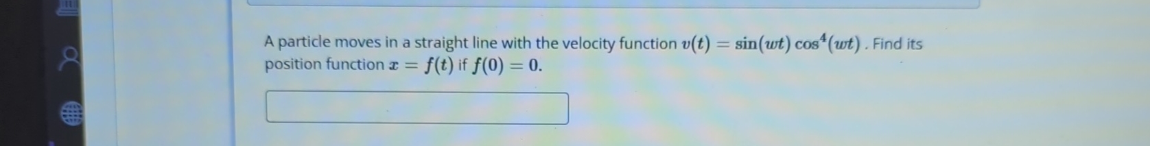Solved A particle moves in a straight line with the velocity | Chegg.com