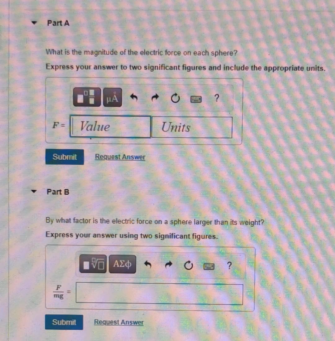 Solved Two small plastic spheres each have a mass of 1.0 g | Chegg.com