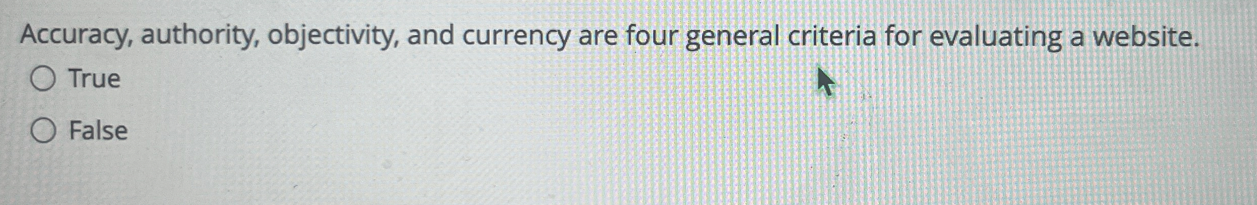 Solved Accuracy, authority, objectivity, and currency are | Chegg.com