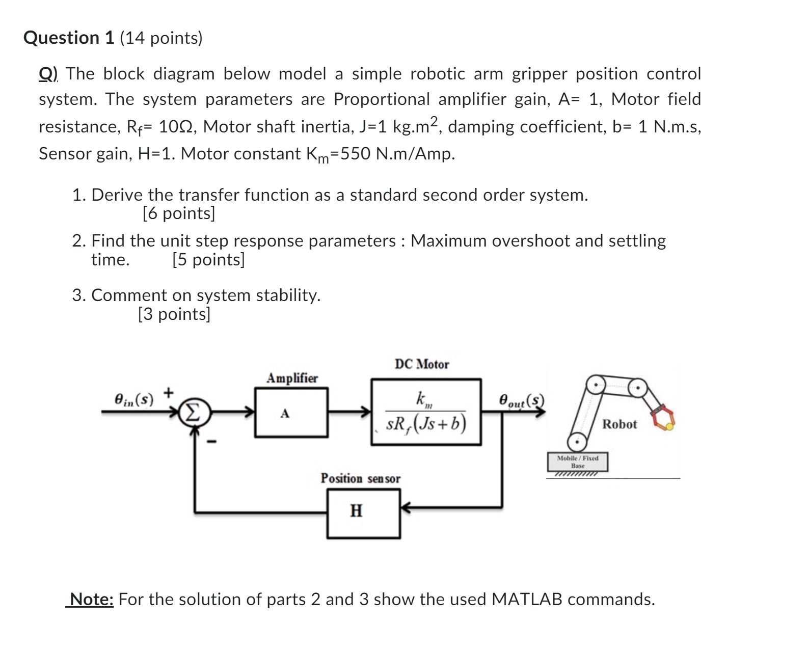 Solved Question 1 (14 ﻿points)Q). ﻿The block diagram below | Chegg.com
