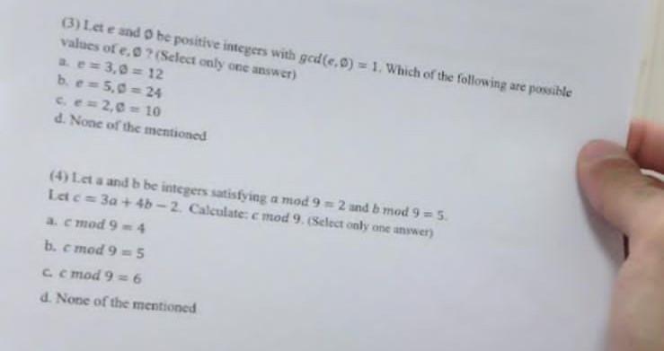 Solved (3) leet e and D be positive integers with | Chegg.com
