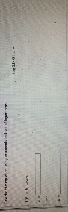 Solved Rewrite the equation using exponents instead of | Chegg.com