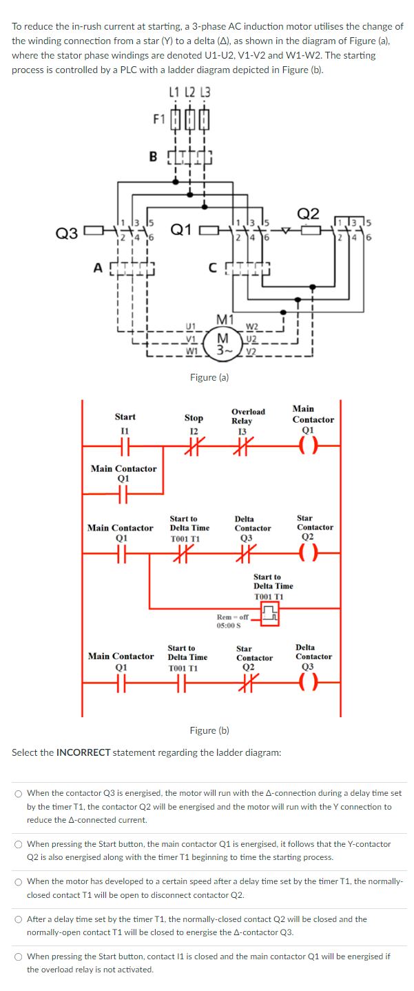 Solved To reduce the in-rush current at starting, a 3-phase | Chegg.com