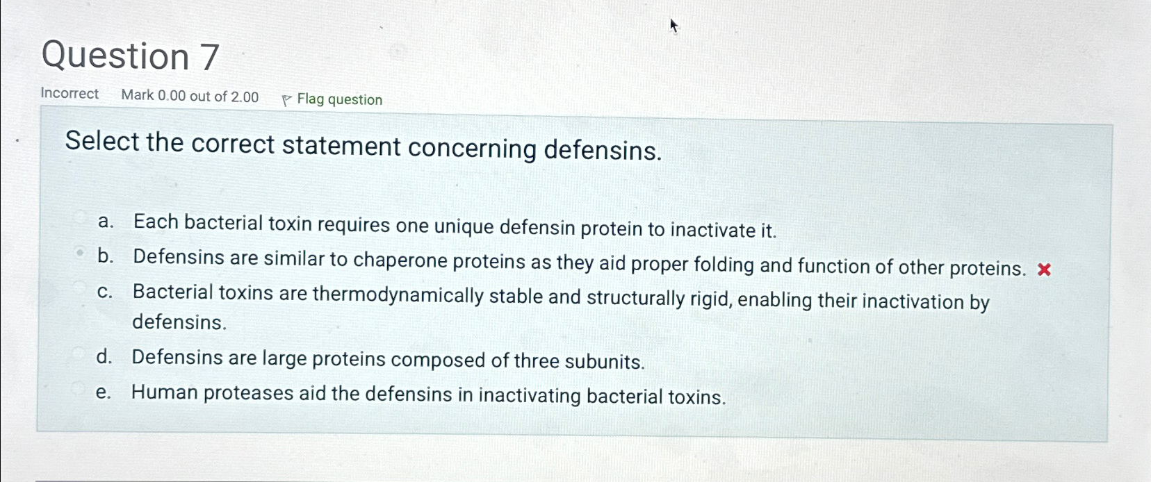 Solved Select the correct statement concerning defensins.a. | Chegg.com