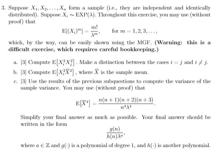 Solved Suppose x1,x2,dots,xn ﻿form a sample (i.e., ﻿they are | Chegg.com