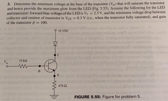 Solved 5. Determine the minimum voltage at the base of the | Chegg.com