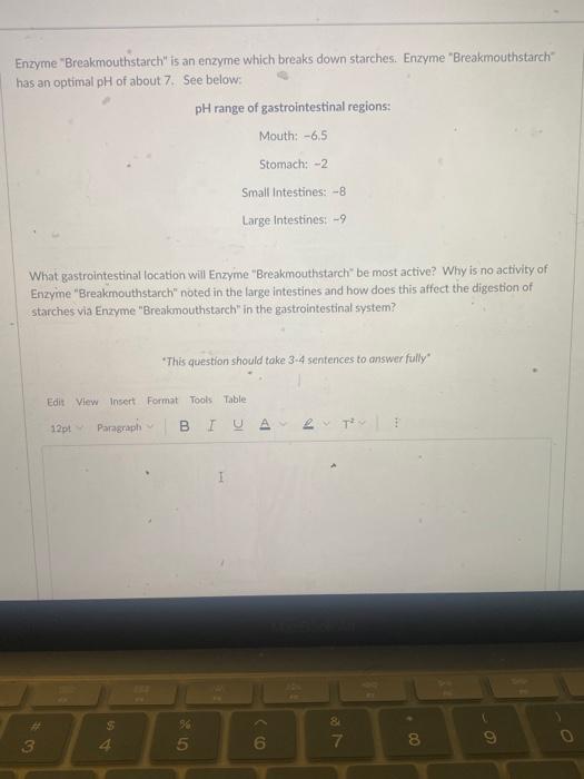 Solved Enzyme "Breakmouthstarch" is an enzyme which breaks | Chegg.com