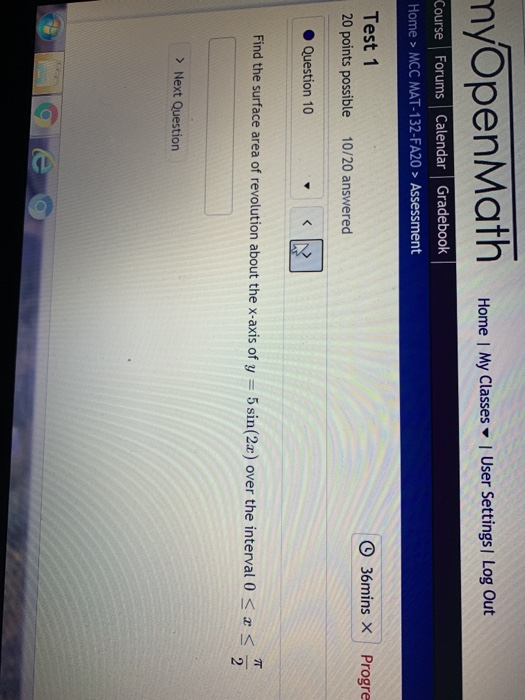 Solved myOpenMath Home My Classes - User Settings Log Out | Chegg.com