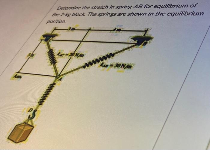 Solved Determine the stretch in spring AB for equilibrium of | Chegg.com