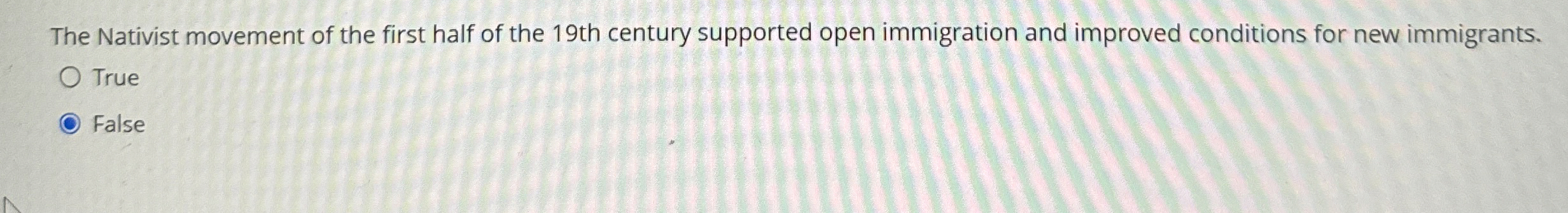 Solved The Nativist movement of the first half of the 19th | Chegg.com