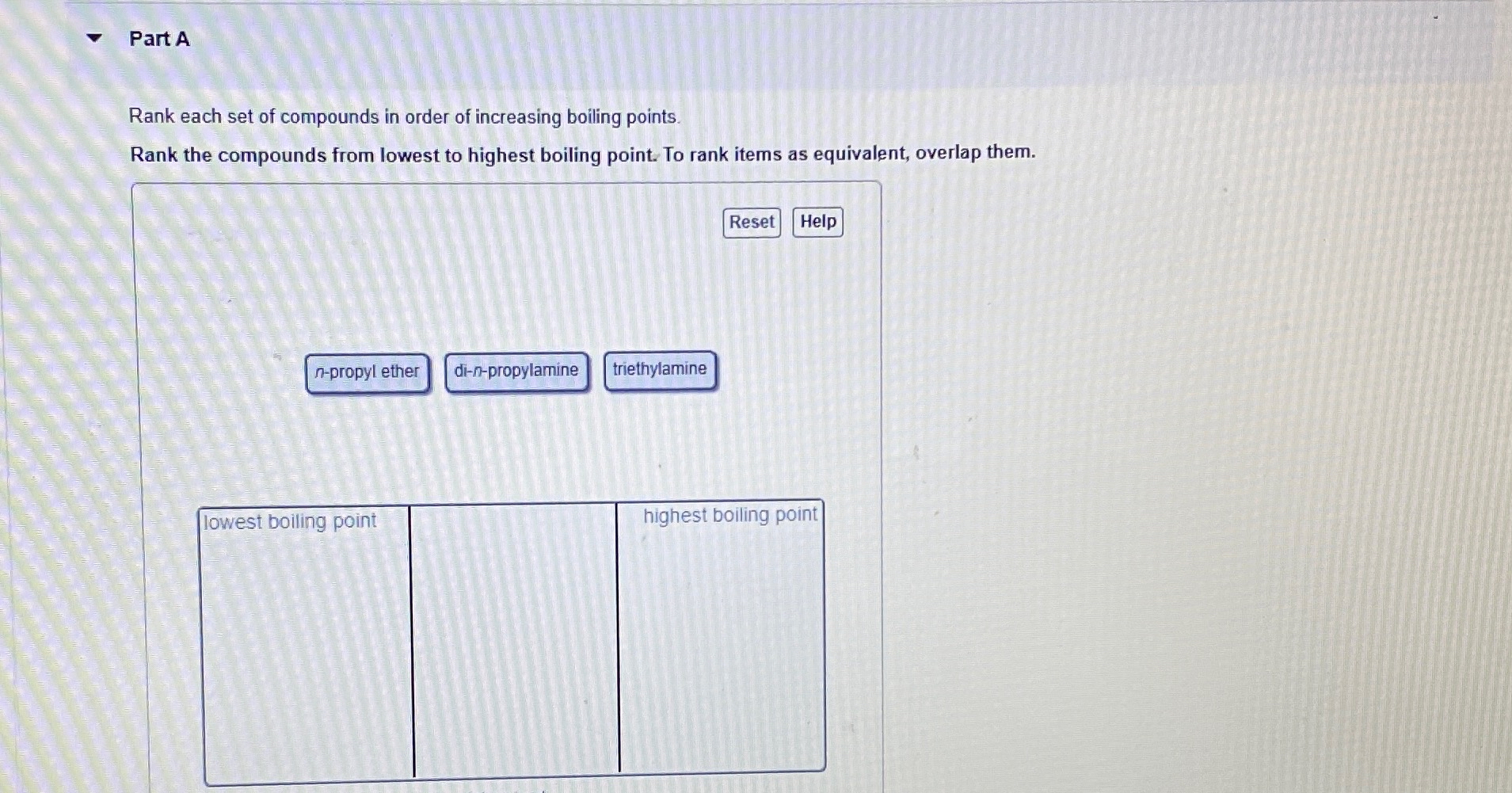 Solved Part ARank each set of compounds in order of | Chegg.com