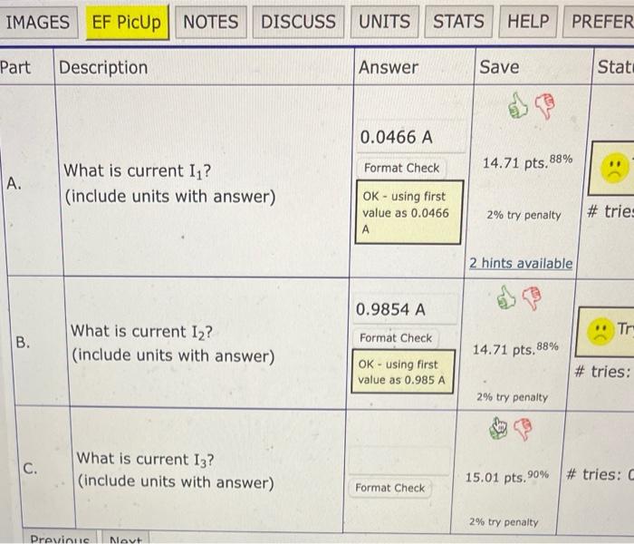 Solved Dr. Ben Blalock asks that you solve for the currents | Chegg.com