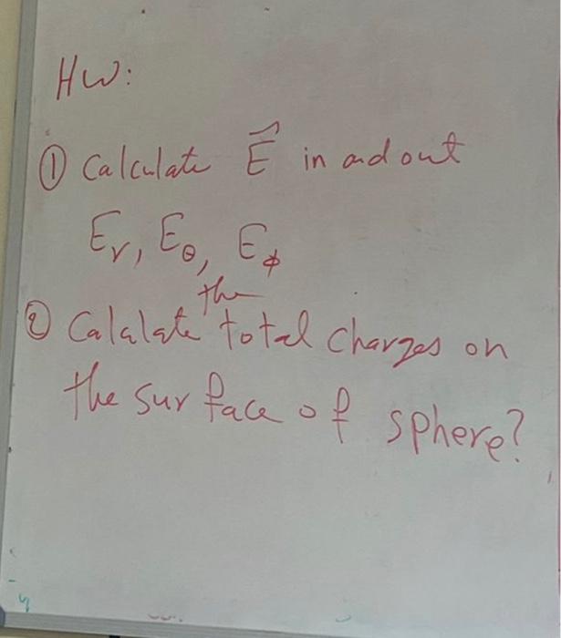 HW: 0 6 Calculate Ē in and out É Er, Eo, E the & Ed @ | Chegg.com