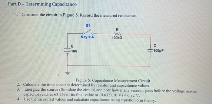 Solved Part D-Determining Capacitance 1. Construct the | Chegg.com